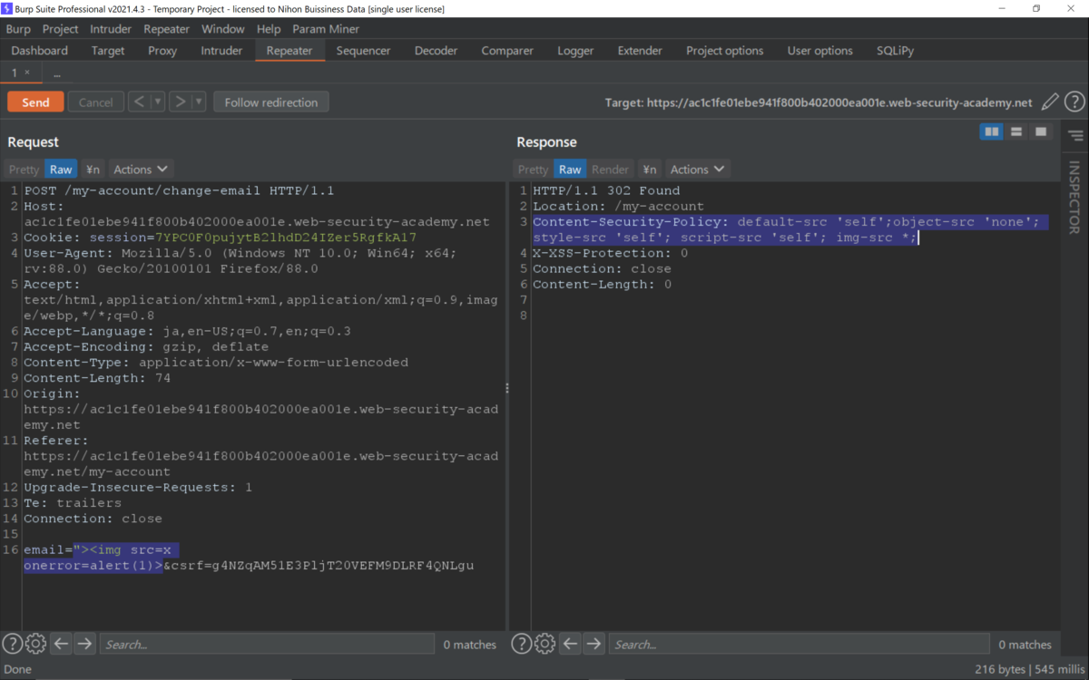 Reflected XSS protected by CSP, with dangling markup attack - Shikata Ga Nai