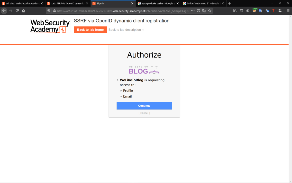 SSRF via OpenID dynamic client registrationをやってみた - Shikata Ga Nai