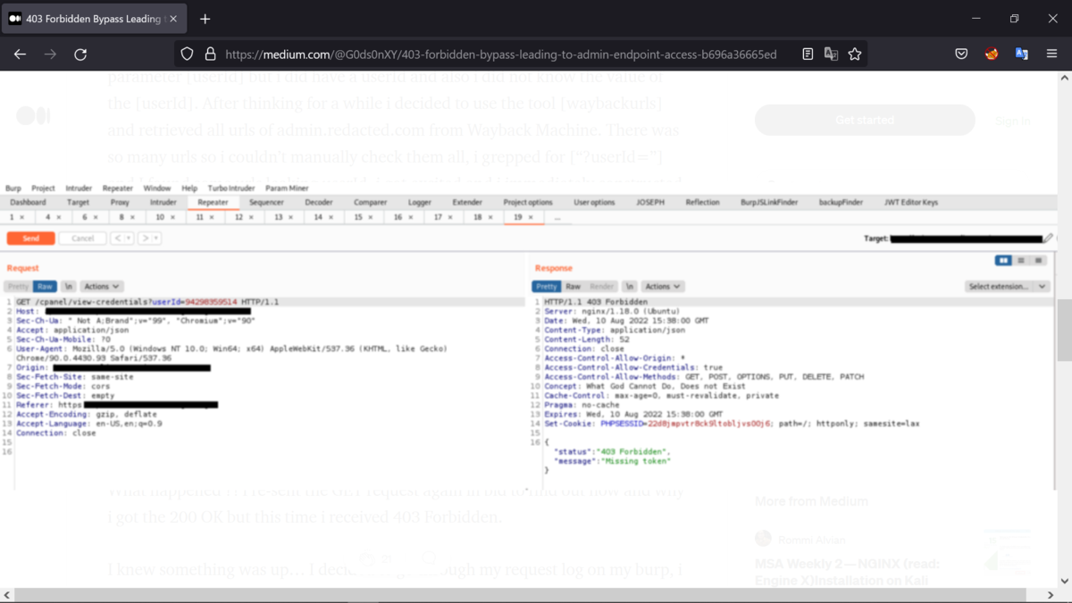 403 Forbidden Bypass Leading to Admin Endpoint Access.を訳してみた - Shikata Ga Nai