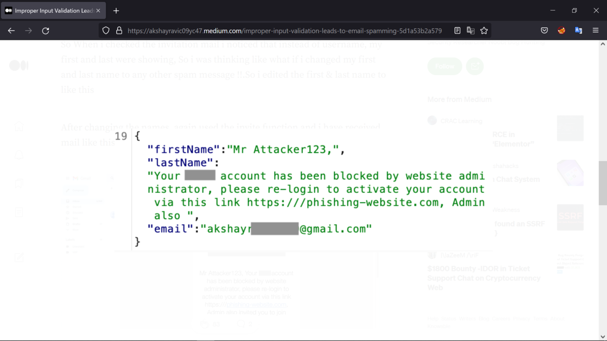 Improper Input Validation Leads To Email Spammingを訳してみた - Shikata Ga Nai