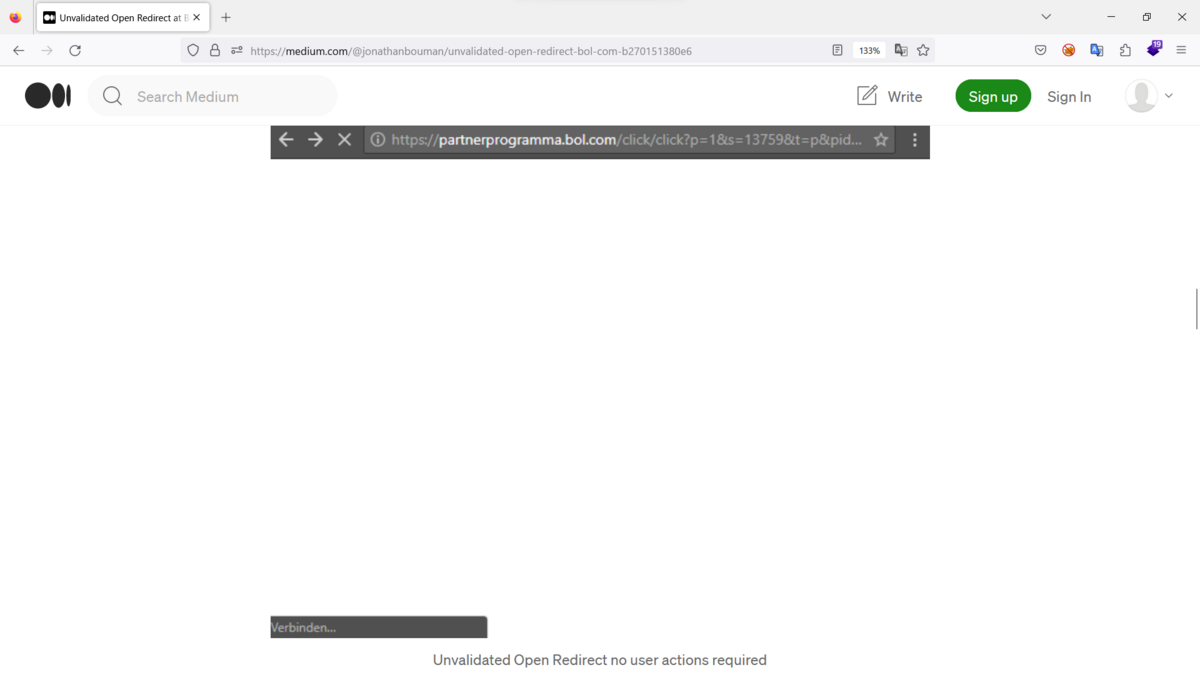 Unvalidated Open Redirect at Bol.comを訳してみた - Shikata Ga Nai