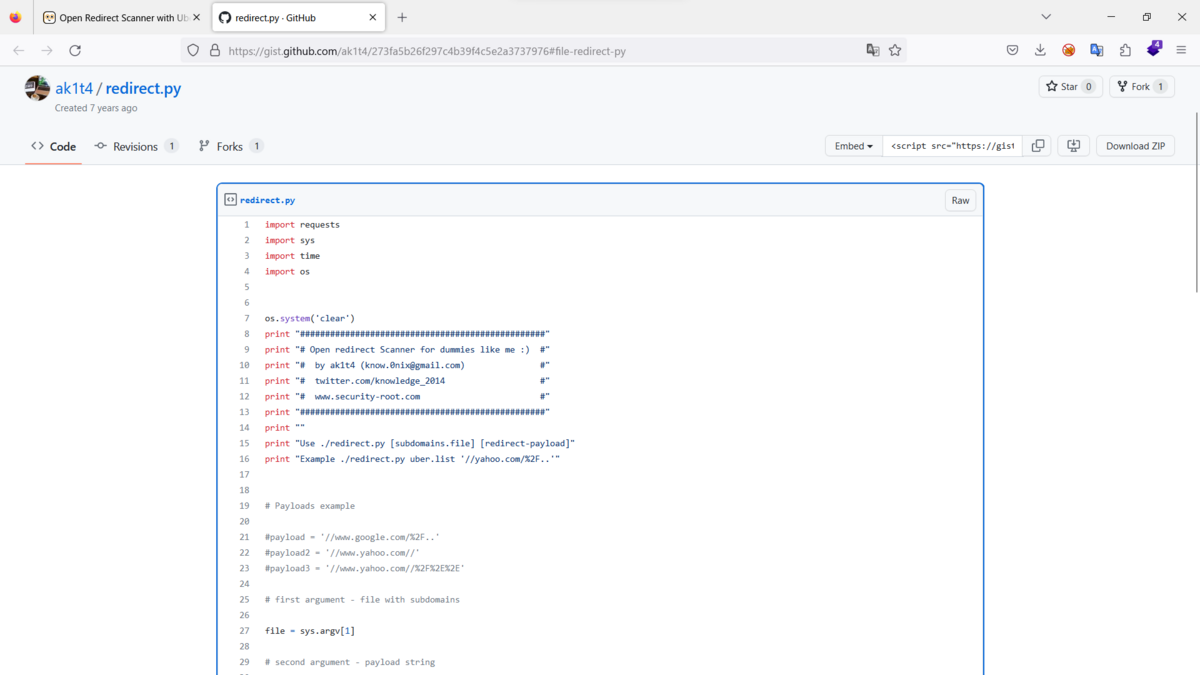 Open Redirect Scanner with Uber.comを訳してみた - Shikata Ga Nai