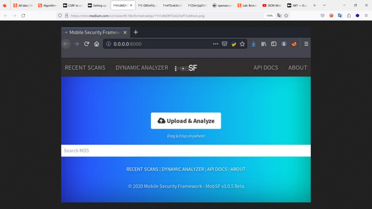 Setting up Mobile Static Code Analysis platform using Docker and MobSFをまとめてみた - Shikata Ga Nai