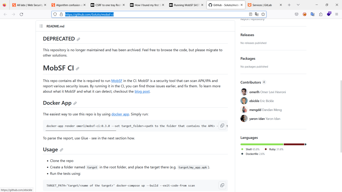 Running MobSF SAST using Gitlab CI Serviceをまとめてみた - Shikata Ga Nai