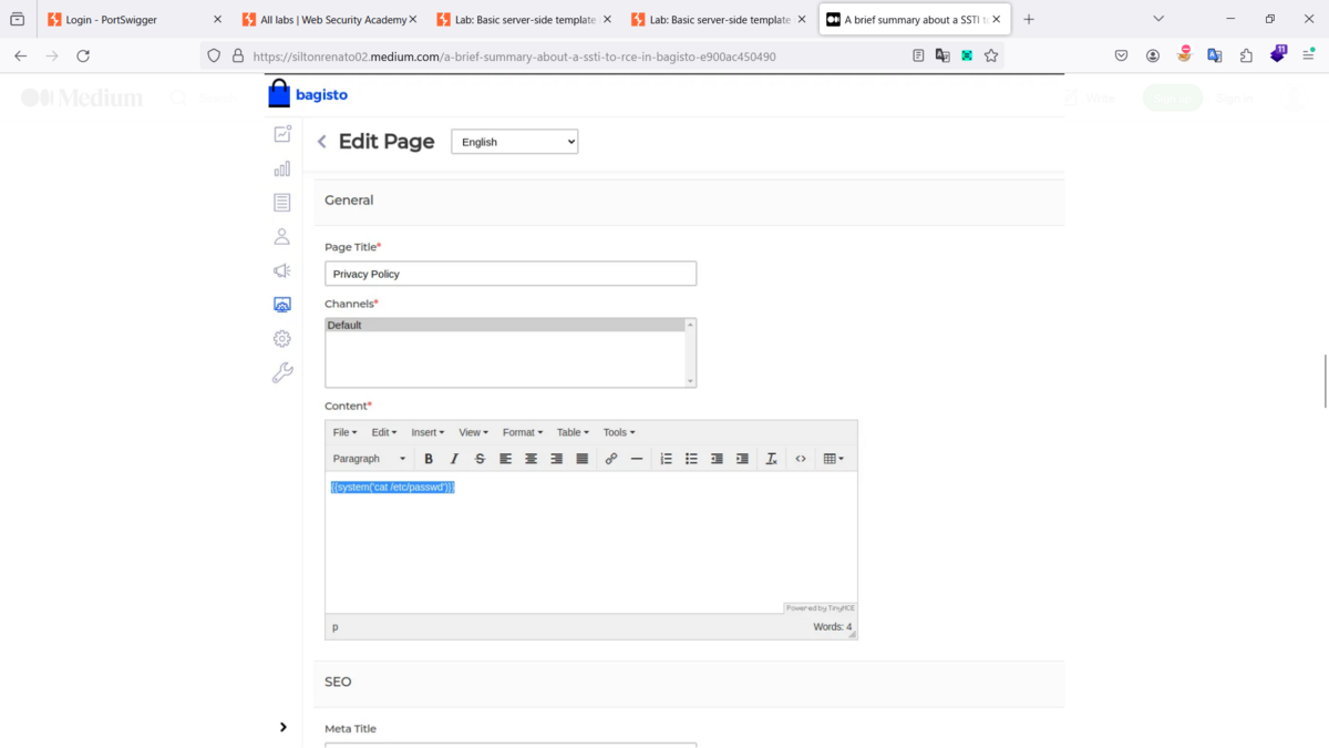 A brief summary about a SSTI to RCE in Bagistoを訳してみた - Shikata Ga Nai