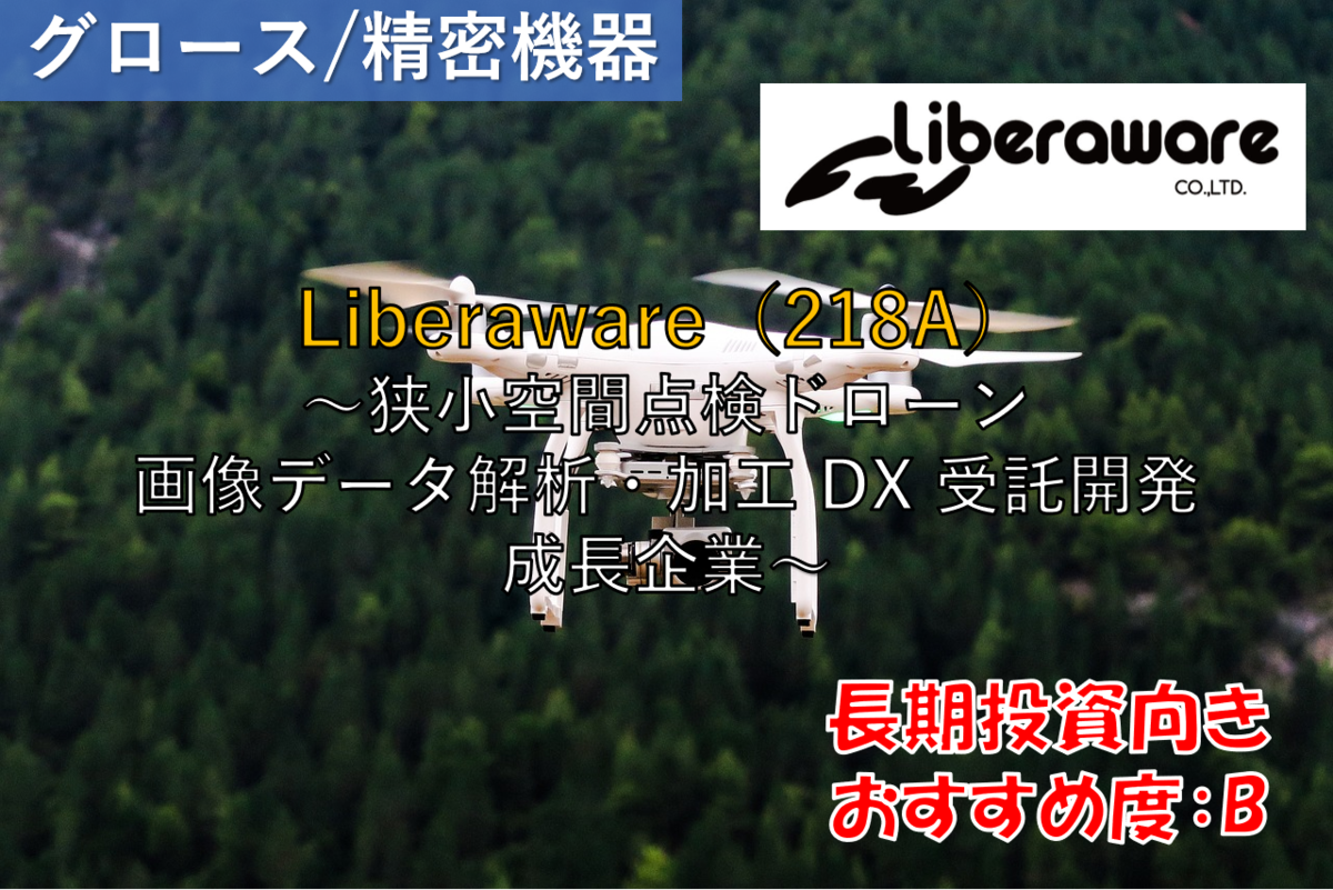 【株式銘柄徹底分析】Liberaware リベラウェア（218A）～狭小空間点検ドローン 画像データ解析・加工 DX 受託開発 成長企業～ - 社畜から経済的自立（FIRE）を目指す（ToMO ...