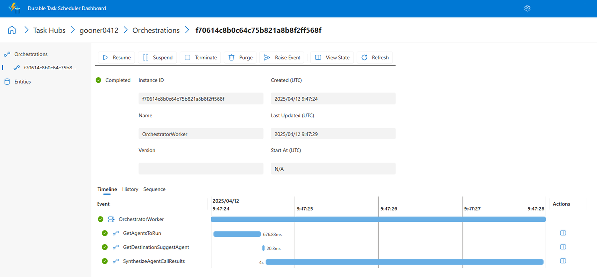 Azure Functions Durable Task Scheduler を使用して Multi Agent アプリケーションを構築する ...