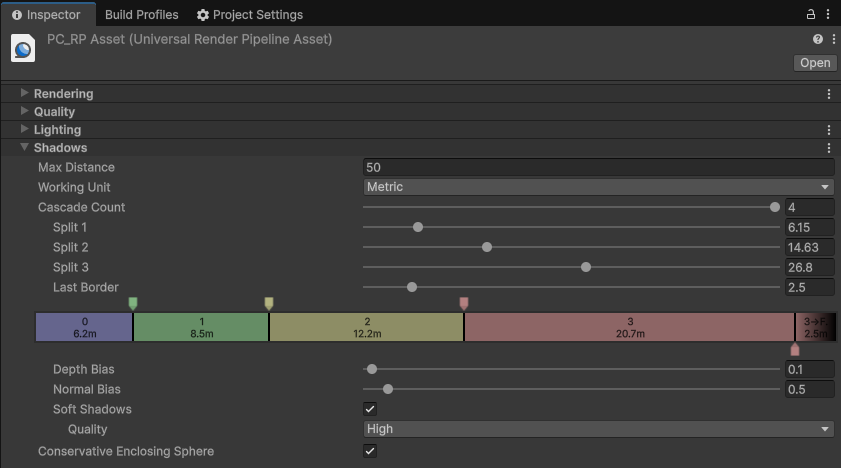 【Rendering】Universal Render Pipeline Asset - Shadows - うぱうぱ日記