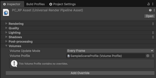 【Rendering】Universal Render Pipeline Asset - Volume - うぱうぱ日記