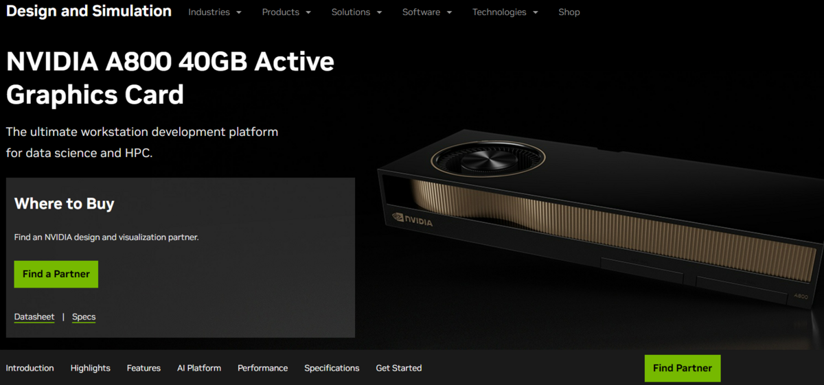 NVIDIA A800/40G - Vengineerの妄想