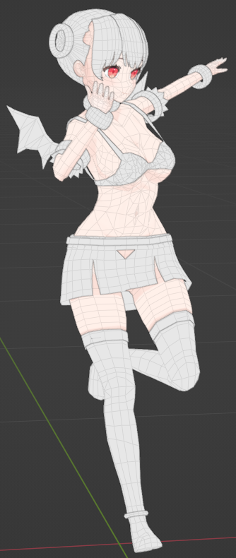【Blender初心者】美少女サキュバス作り③【体ボーン＆Robustで服のウェイト転送】 - 「Vtuberの雑学メモ帳」