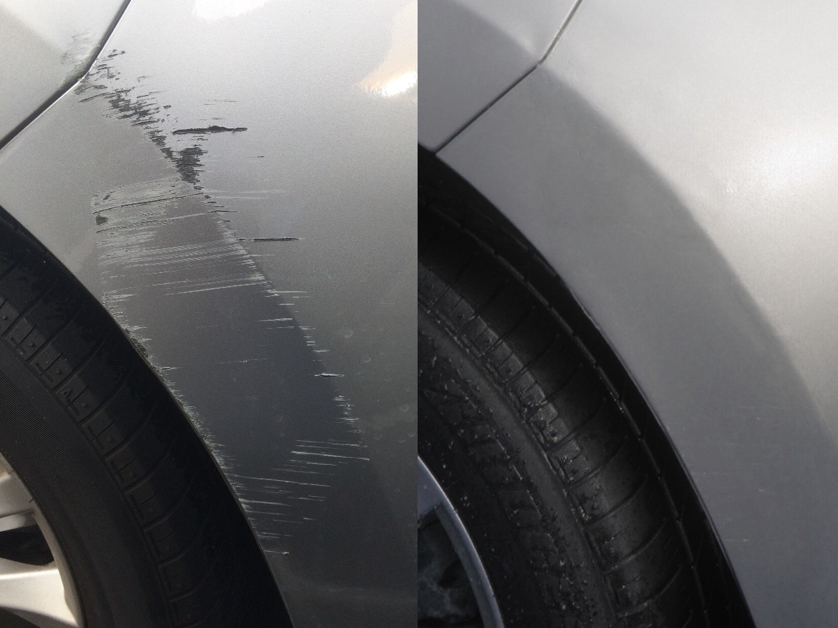 タッチアップペンとエアータッチを使って、車の傷を補修してみた！ - Wansuke diary