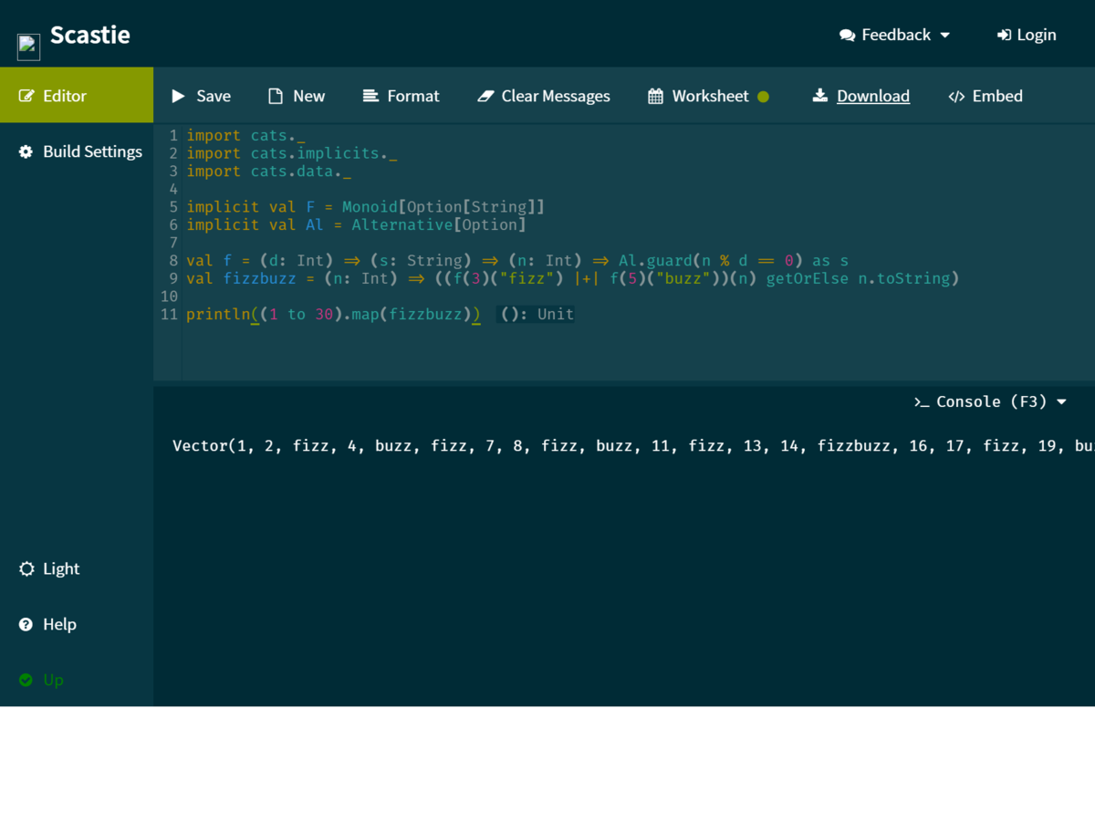 Scastie（ScalaのオンラインIDEみたいなやつ）をセルフホスティングする - Lambdaカクテル
