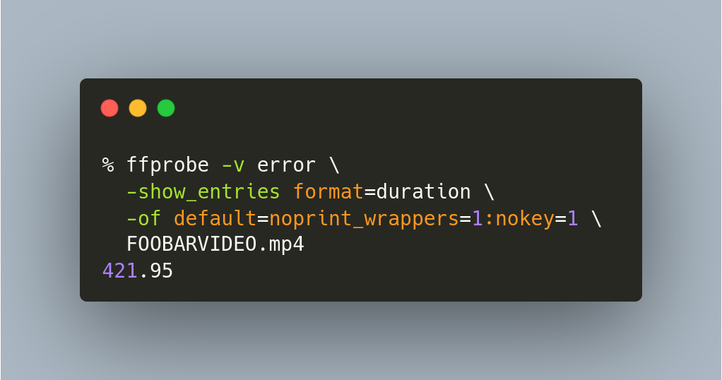 動画・音楽ファイルの秒数を算出するにはffprobeを使うと便利 - Lambdaカクテル