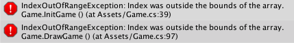 Unityで出てきたエラー「IndexOutOfRangeException: Index was outside the bounds of the array.」 - 青いやつの進捗日記。