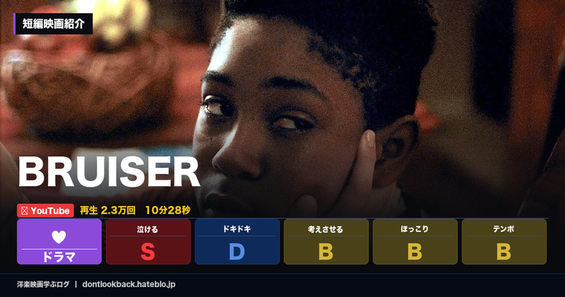 短編ドラマ映画『Bruiser』あらすじ・ネタバレ「小さな選択が胸を打つ」レビュー【YouTube2.3万回再生】 - 洋楽和訳/曲紹介ブログ