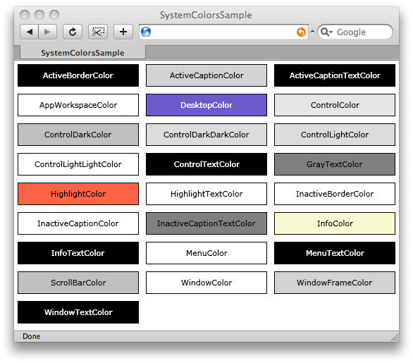 WPFとSilverlight 3 BetaにあってSilverlight 2にないシリーズ「SystemColorsクラス」 - Yamakiの日記