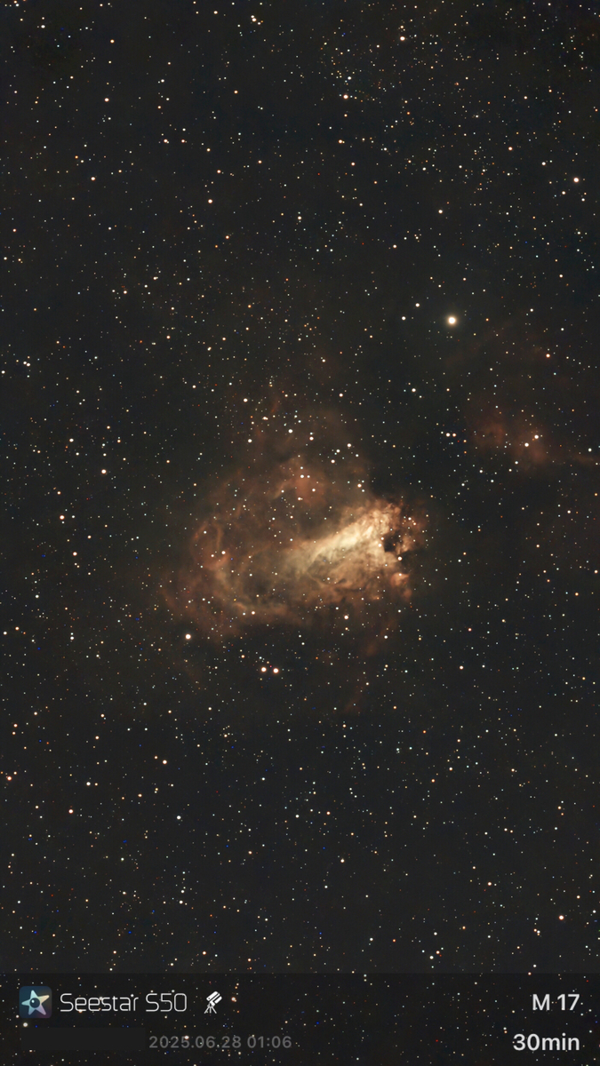 星見娘で電視観望5113(M17 Omega Nebula in Sgr) - よしべや自然博物館