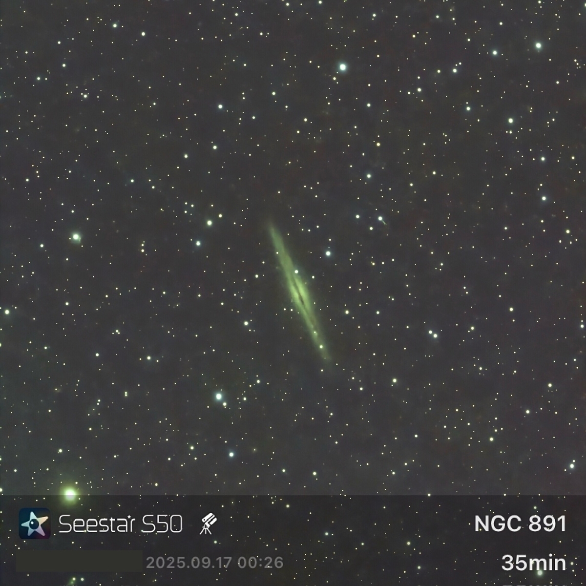 星見娘で電視観望5150(C23/NGC891 in And) - よしべや自然博物館
