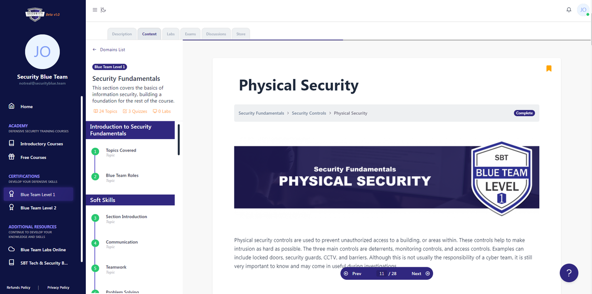 Blue Team Level 1 gold coinを獲得しました。 - 4ensiX