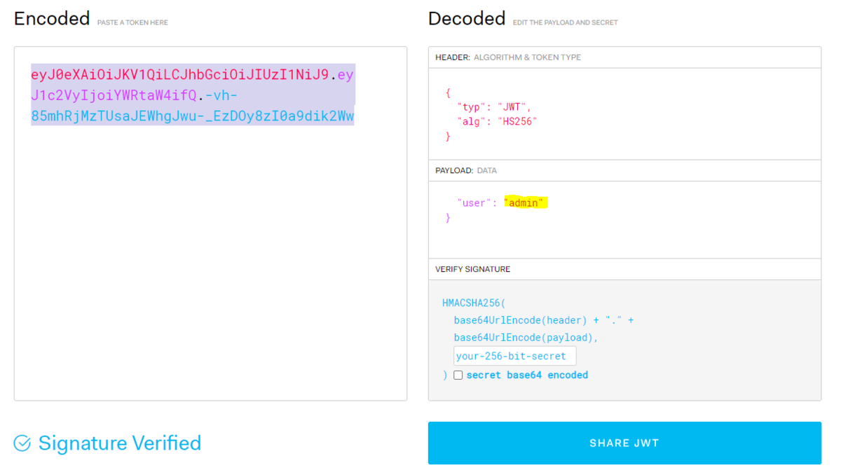 picoCTF 2019 : JaWT Scratchpad を考えてみる - Zuck3r’s Study
