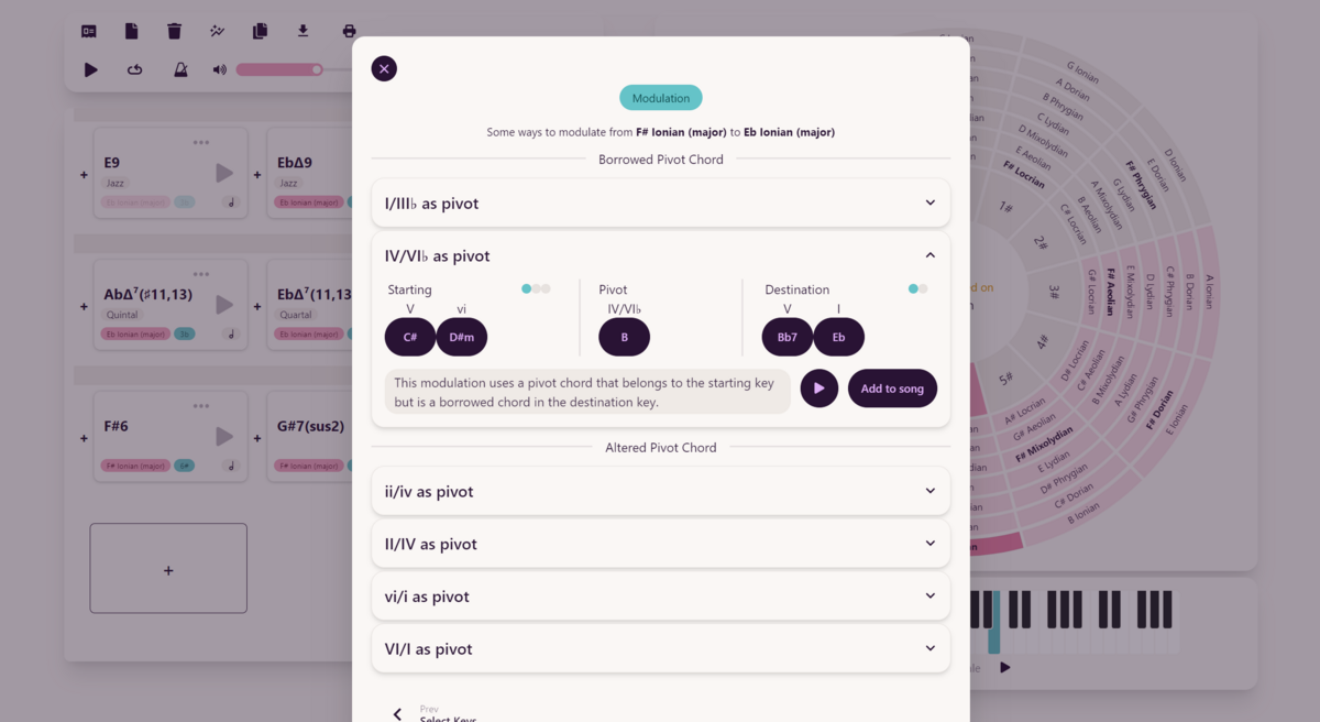 スウェーデンのTwiddle Coding社の「Mindful Harmony」: コード進行を向上させると同時に、音楽理論の概念を学べる音楽理論ワークステーションウェブアプリ(Web App ...