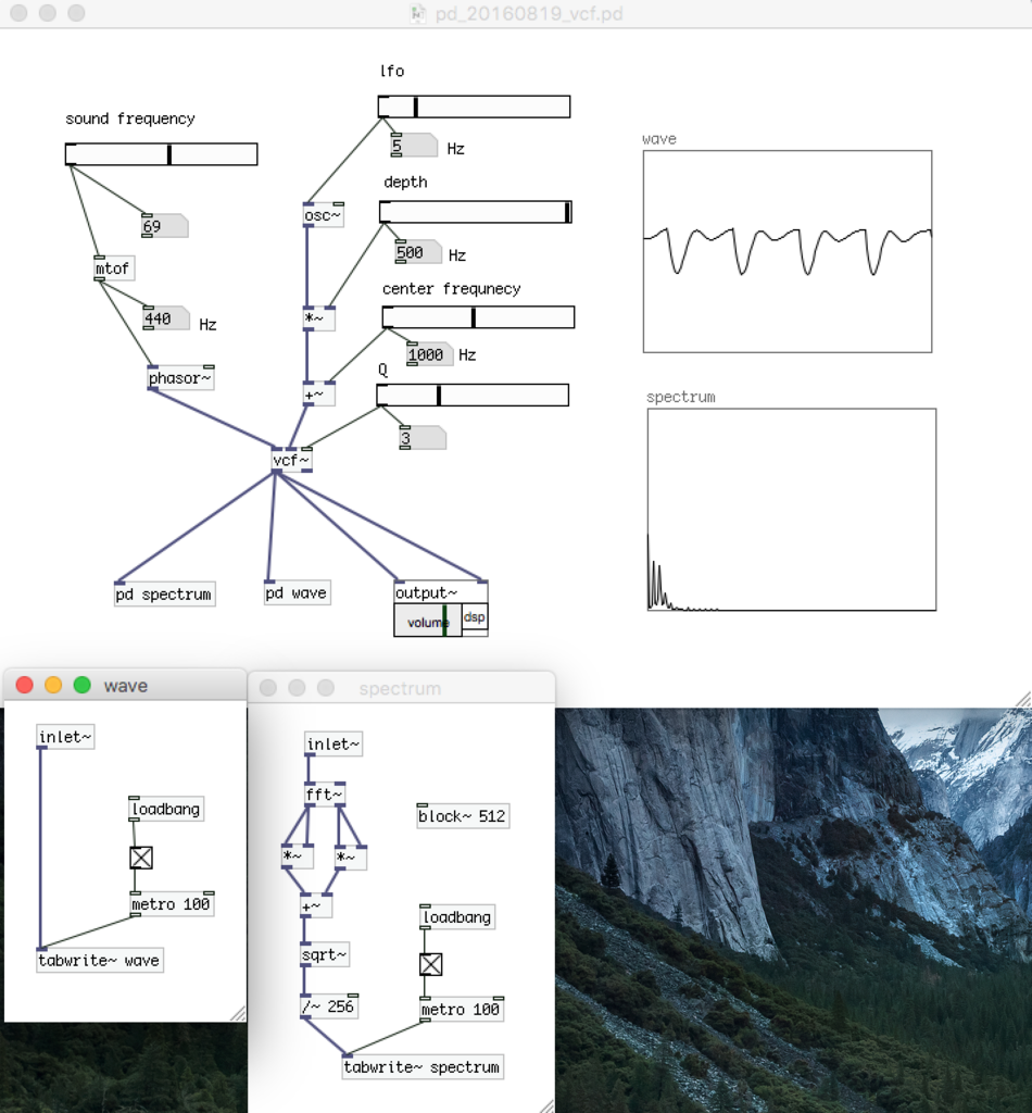 Pure Dataで「vcf~」を用いてワウをかける - aa develop