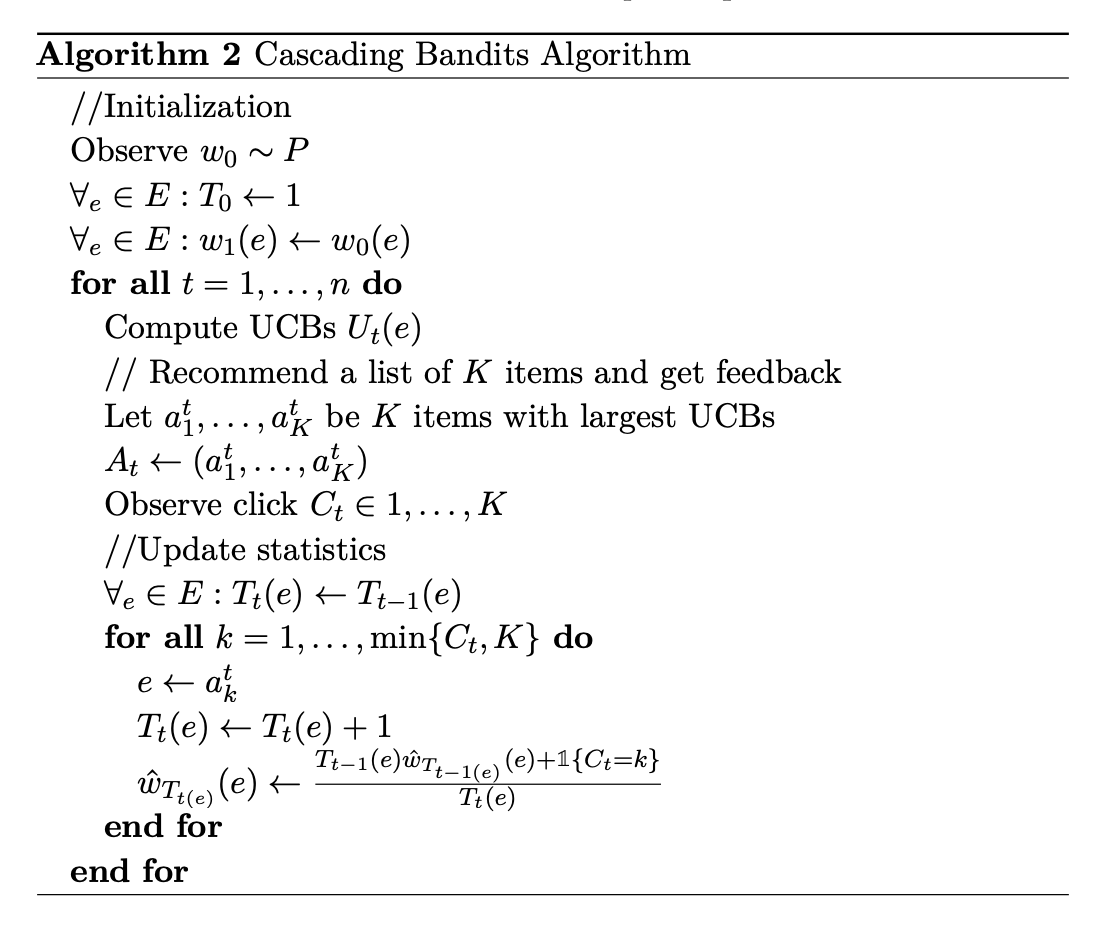 Cascade Model に適用する Bandit Algorithms の理論と実装 - エムスリーテックブログ