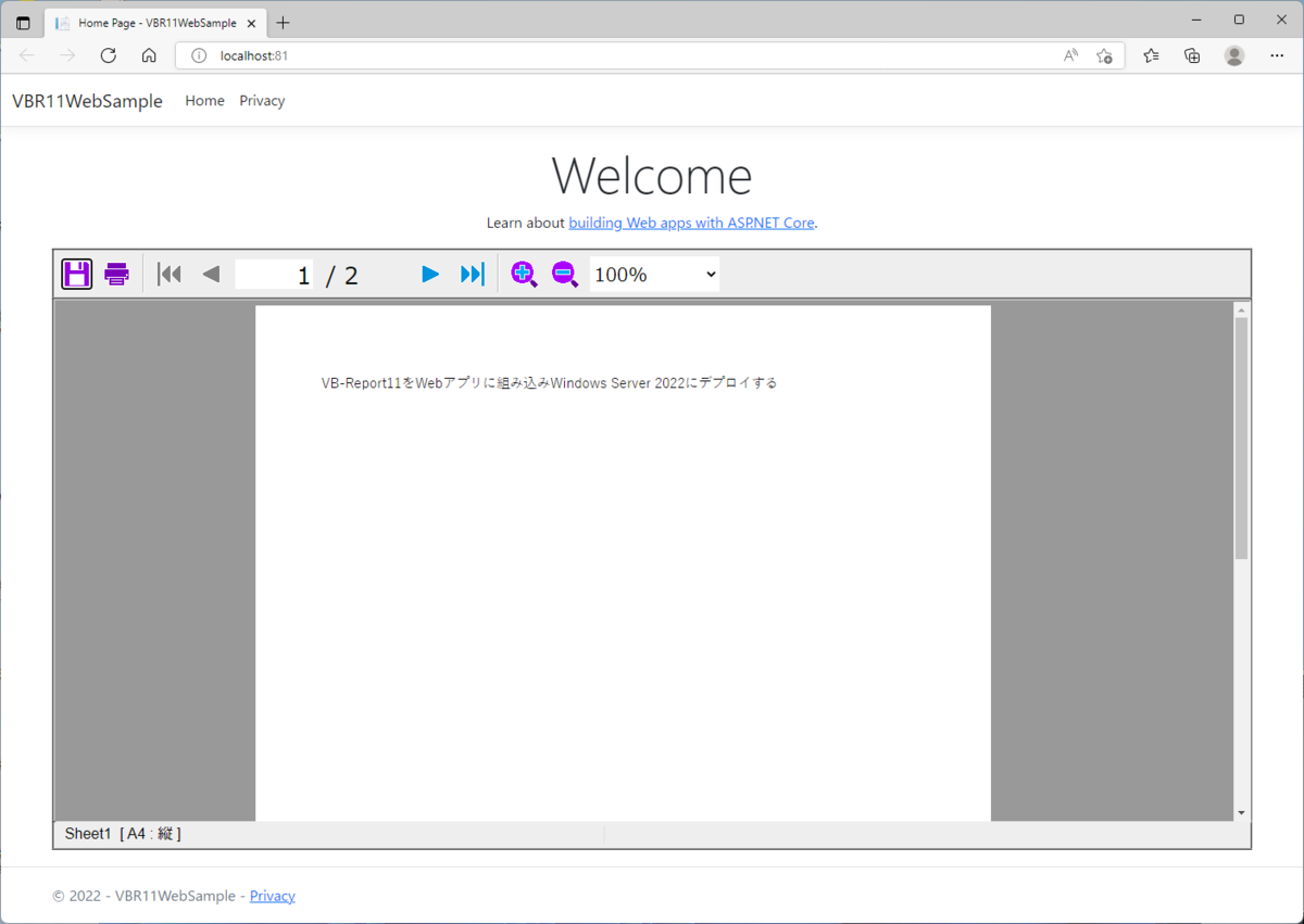 VB-Report11をWebアプリに組み込みWindows Server 2022にデプロイする - AdvanceSoftware Tech Blog