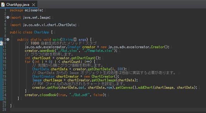 ExcelCreator for JavaでPDFファイルにグラフを追加する - AdvanceSoftware Tech Blog