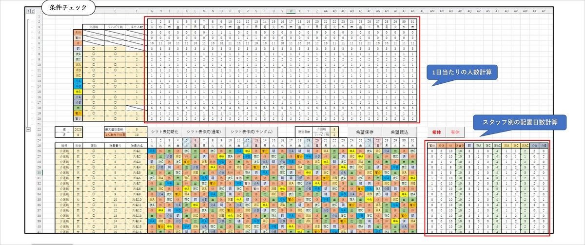 VBA開発事例紹介 No.3 (介護現場のシフト表自動作成) - Softex Celware