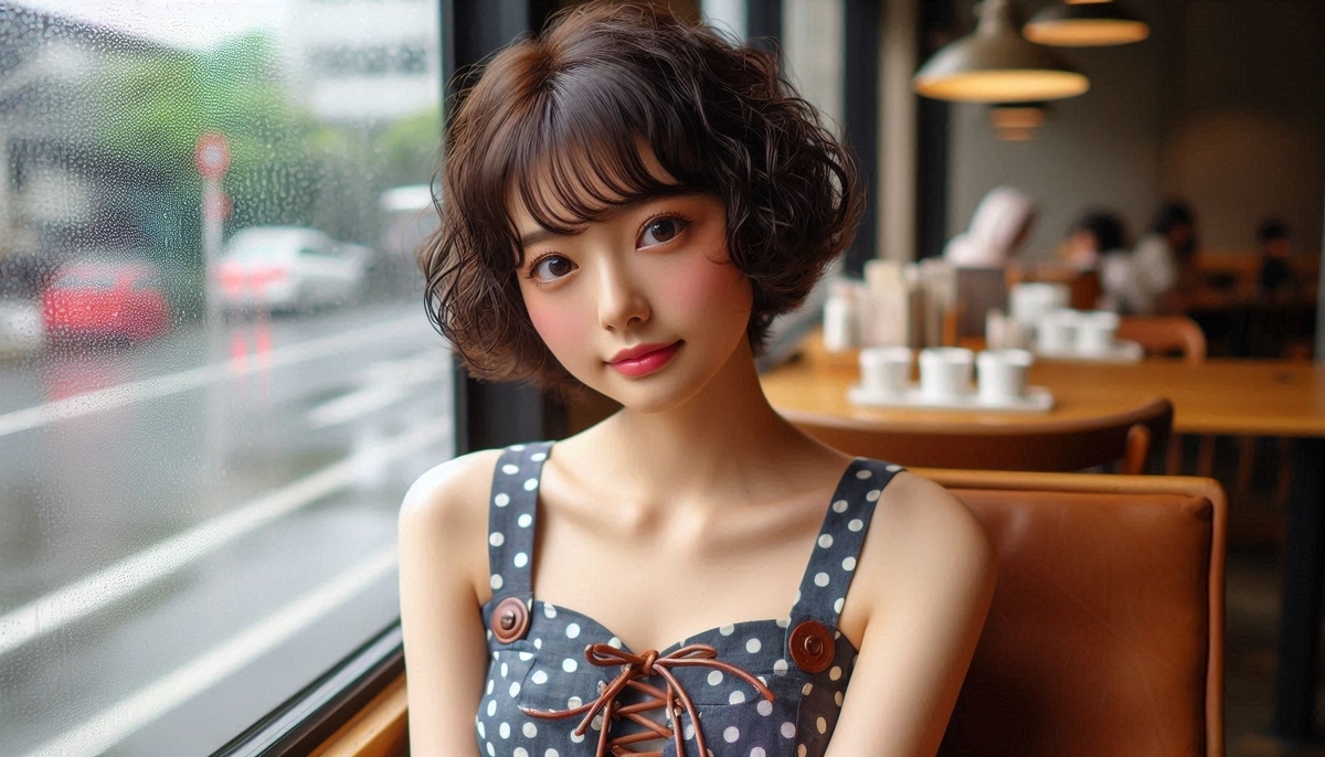 コーヒーショップ de 雨の日、窓 @Copilot & ImageFX＋プロンプト - 茜町春彦パーソナルメディア