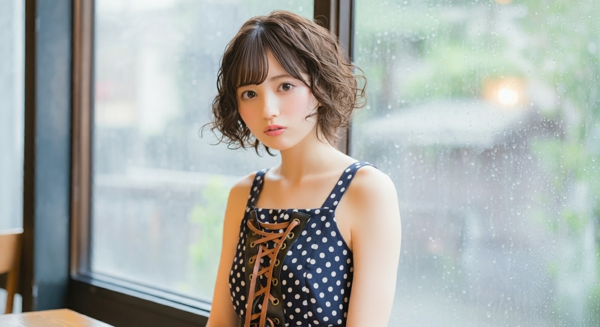 コーヒーショップ de 雨の日、窓 @Copilot & ImageFX＋プロンプト - 茜町春彦パーソナルメディア