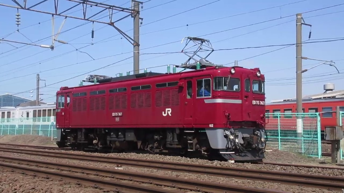 ED75形電気機関車767号機秋田総合車両センターへ無動力回送 - アキイソ上飯島撮り鉄