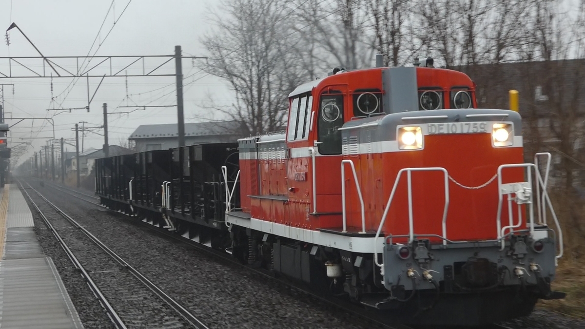 DE10-1759+ﾎｷ800×4両東能代常駐交検入場 - アキイソ上飯島撮り鉄