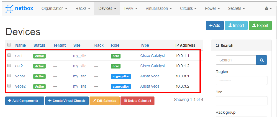 [Ansible] NetBox モジュールで Site や Device を登録する（Collection モジュール編） - てくなべ (tekunabe)