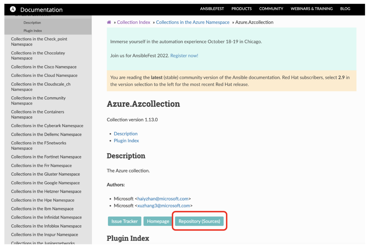 [ansible] 各コレクションを管理しているリポジトリの調べ方 - てくなべ (tekunabe)