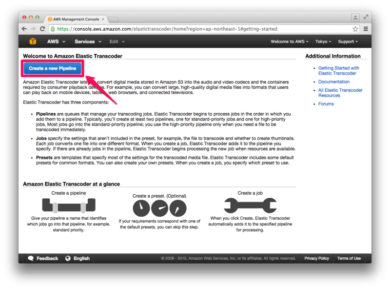 Amazon Elastic Transcoder を使って mp4動画を HLS形式に変換する - akiyoko blog