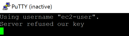 [AWS]EC2インスタンスにPuTTYでSSHログインしようとして、「Disconnected: No supported authentication methods available ...