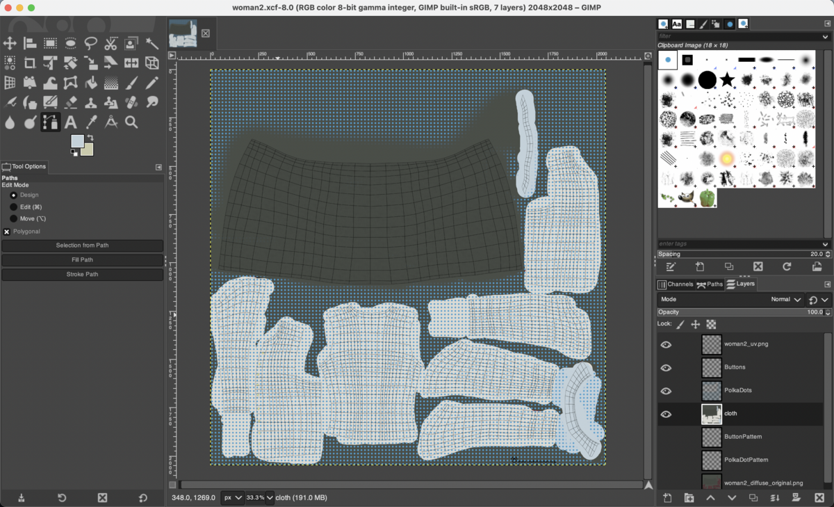 MPFBでつくった人物モデル向け衣装テキスチャーを制作してみた - Alexのブログ