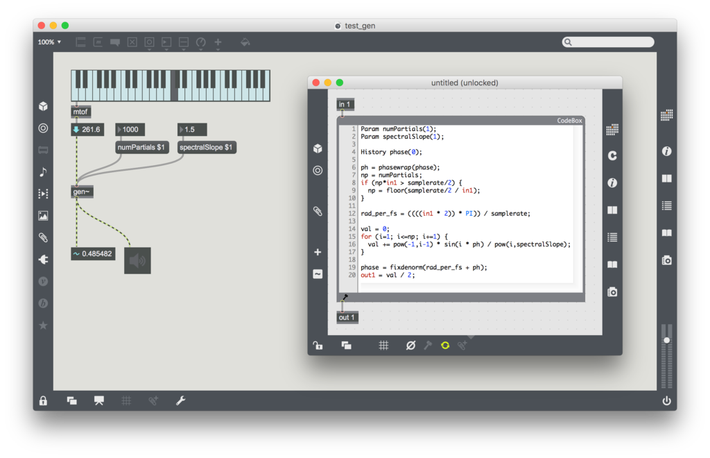 MaxのGenExprを使ってみた - 丸井綜研