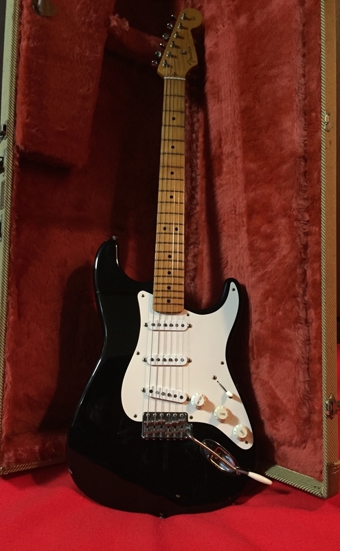 1992 Fender '57 Vintage reissue Stratocaster ～ Black - amethystguitars ...