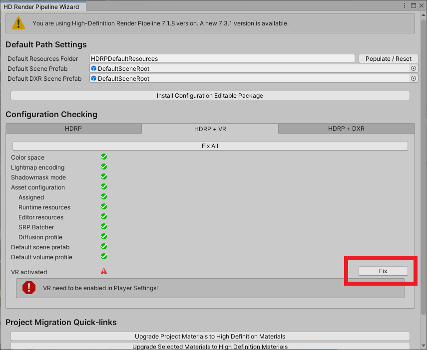 10クリックでHDRP + VRを実現する - さわぐちFMオキーステーション