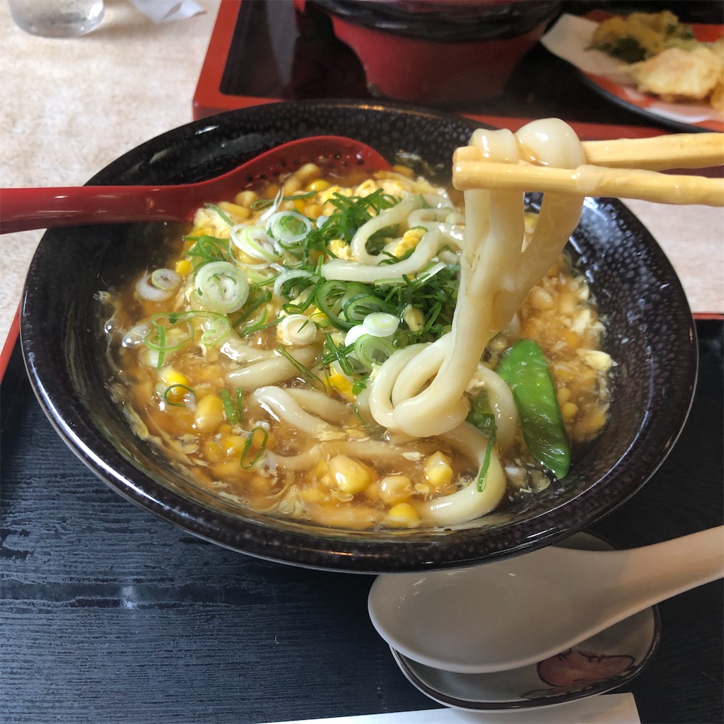【岡崎グルメ】とろとろ溶き卵のもろこしうどん - amiel’s diary