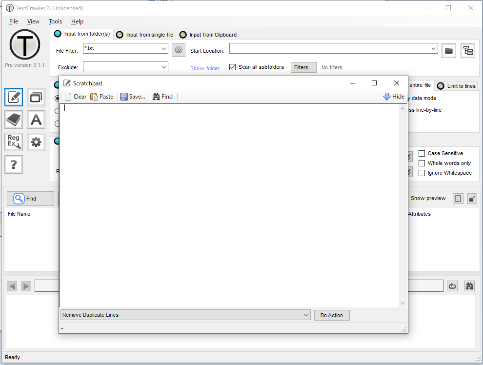 一括に重複行を消したり空白を削除したりするソフト「TextCrawler」 - 稀な情報のご案内