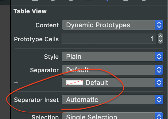 UITableViewの区切り線のすき間幅(Separator Inset)をコードで調整する方法 & Storyboardで調整する方法 - MILLEN BOX 2