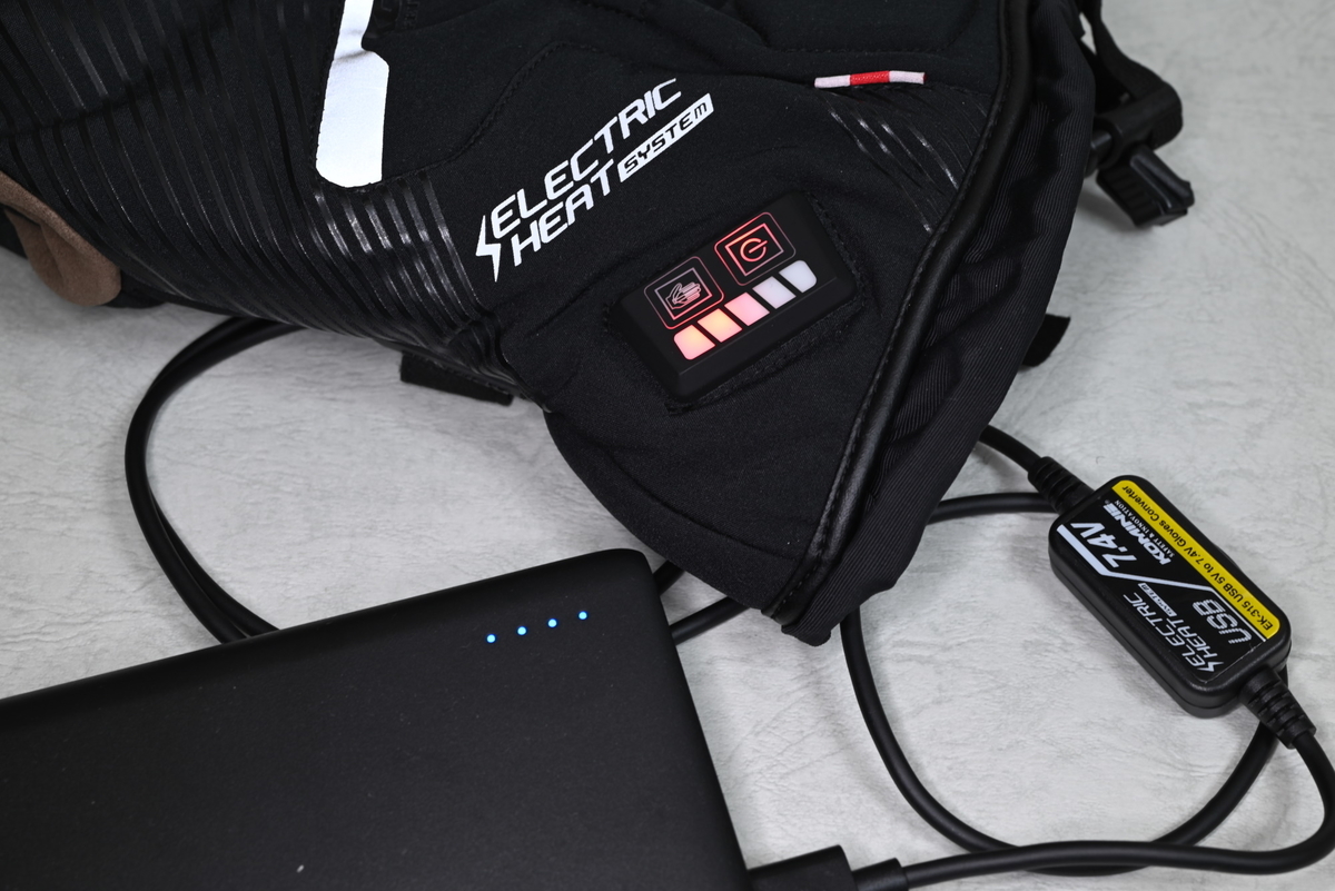 コミネ 電熱グローブ(EK-215)とUSBコンバーター(EK-315) ゆるふわインプレ - あおかみろんぐ