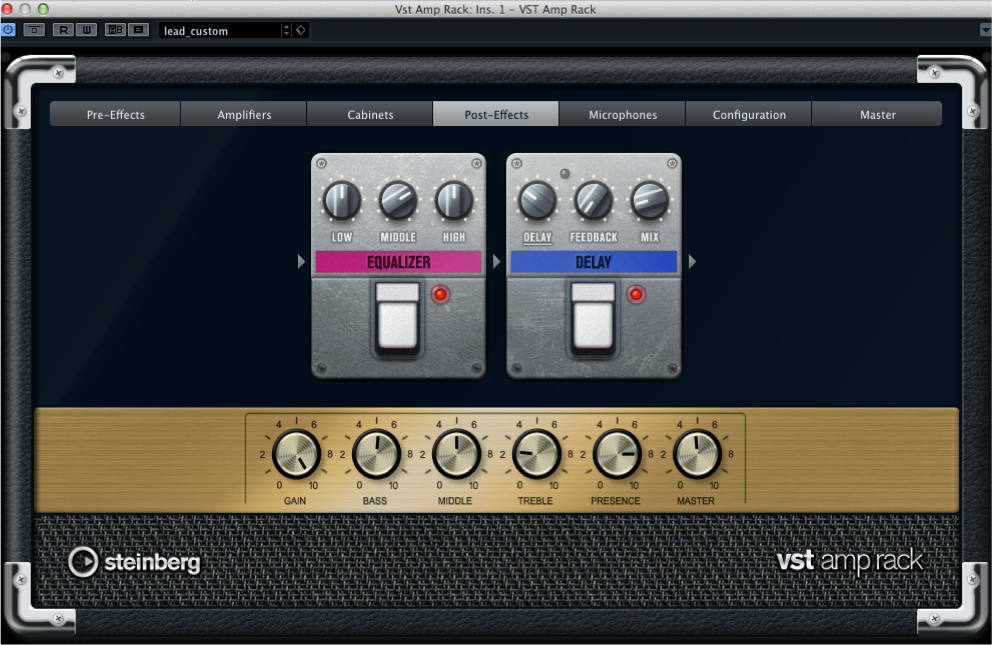 【Cubase】Cubase7 のアンプシミュレーターの実力に迫る② 〜 VST Amp Rack 編 〜 - 音楽活動に役立つブログ