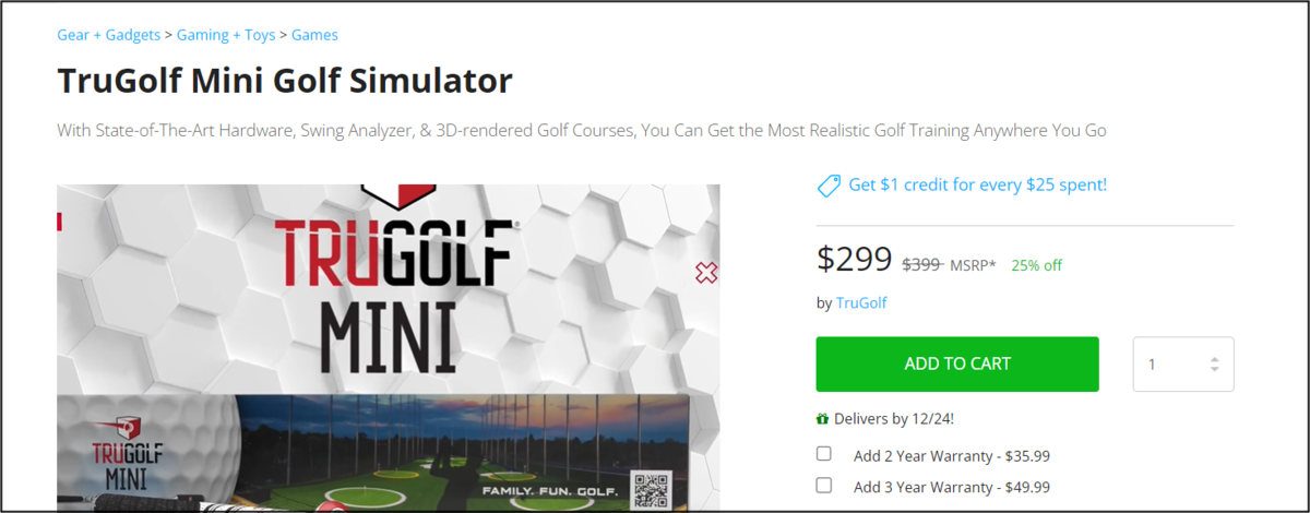 家庭用ゴルフシミュレーター、TruGolf Mini Golf Simulatorが登場 - ゴルフとグルメ