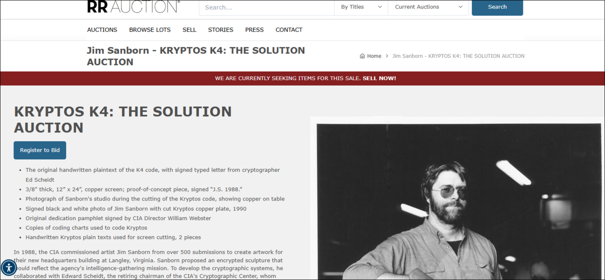 Kryptos K4の暗号解読オークション 第1から第3の暗号内容は？ - コワブロ